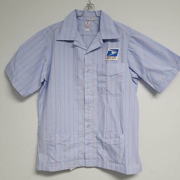 Shirts | Usps Throwback Letter Carrier Pinstriped Postal Shirt Uniform ...